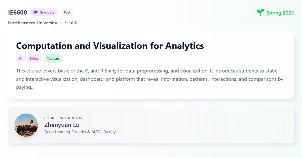 Computation and Visualization for Analytics | Teachings | Zhenyuan Lu, PhD | Machine Learning ...